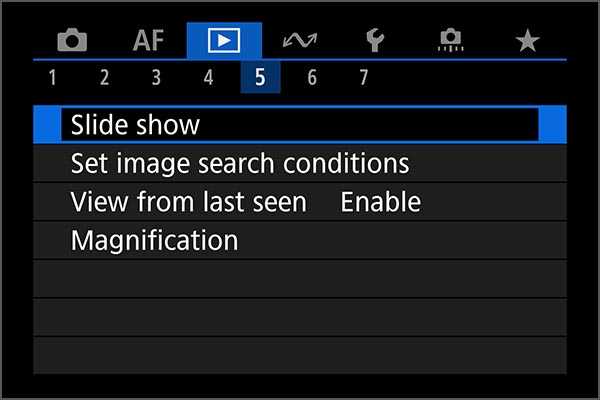 Sharing your best shots with an on-camera slideshow