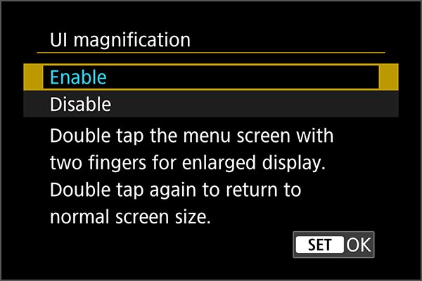 Making the camera menu easier to read